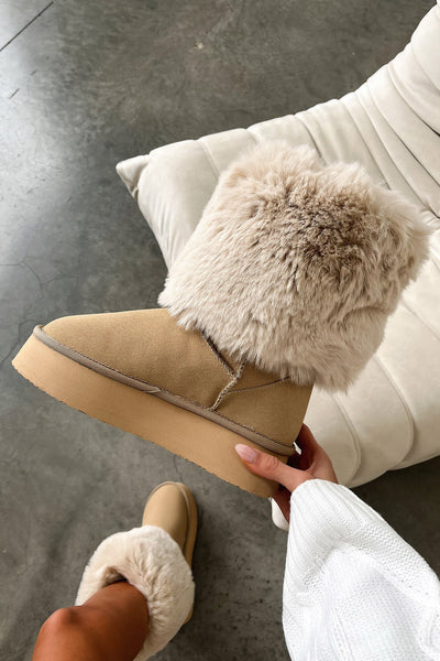 Aida Platform Boots - Sand – Thats So Fetch US