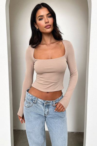 Andre Long Sleeve Top - Beige – Thats So Fetch US