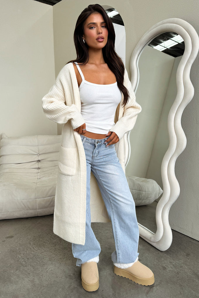 Arina Longline Knit Cardigan - Cream – Thats So Fetch US