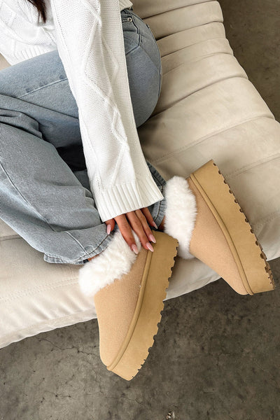 Elani Platform Slippers - Sand – Thats So Fetch US